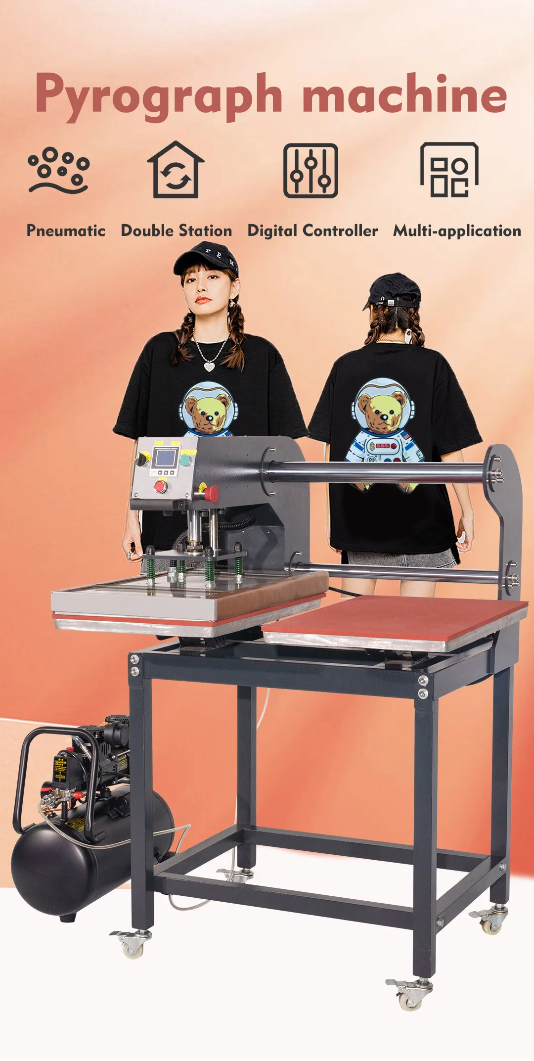 OKAI Double Station Heat Press DTF - Automatic & Efficient