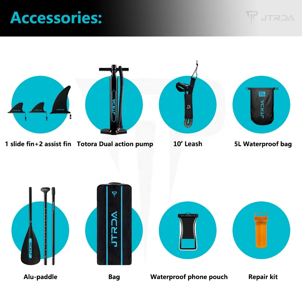 JTRDA 12.6ft Double Layer Inflatable SUP Paddle Board