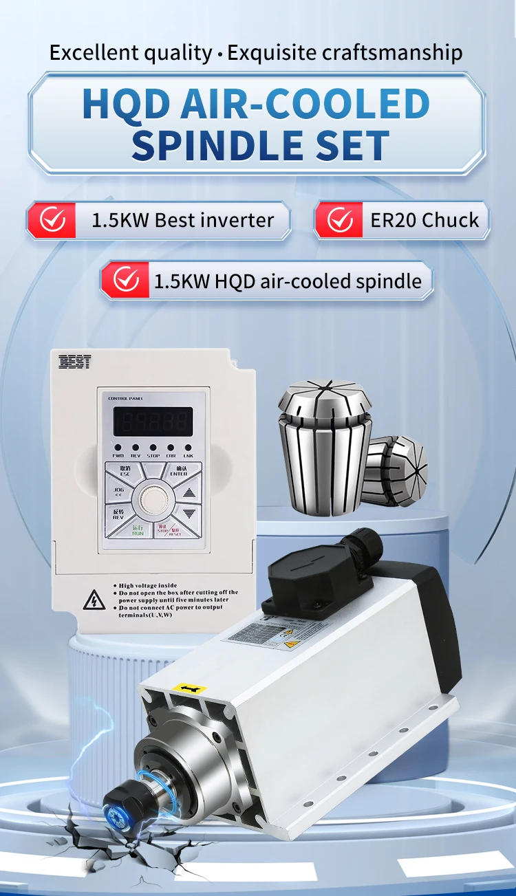 1.5kw Cnc Air Cooled Spindle Molder Set Vfd Frequency Inverter High ...