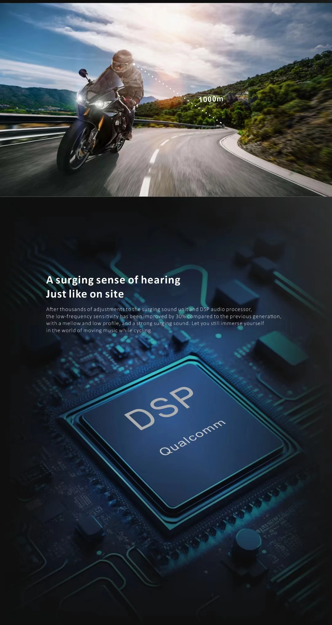 MAXTO M6S Bluetooth Intercom - 1000M Range Motorcycle Communication