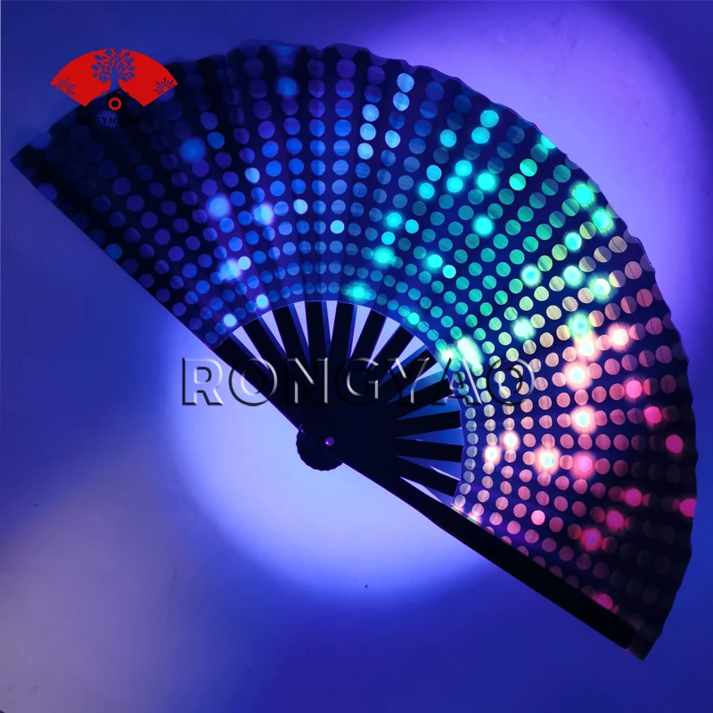 High Quality Bamboo Rave Hand Fan with Clack Sound Large Folding Fan ...