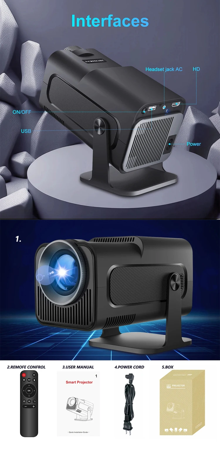 Topleo Smart Portable Pico Led Full Hd 4k Screen 1080p Mini Lcd Home ...