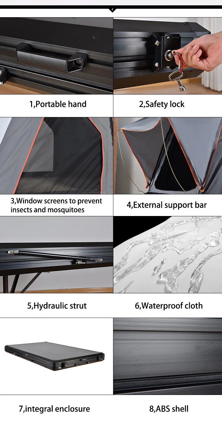 Custom Outdoor Camper 4 Person Triangle Truck Aluminum Roof Top Tent ...