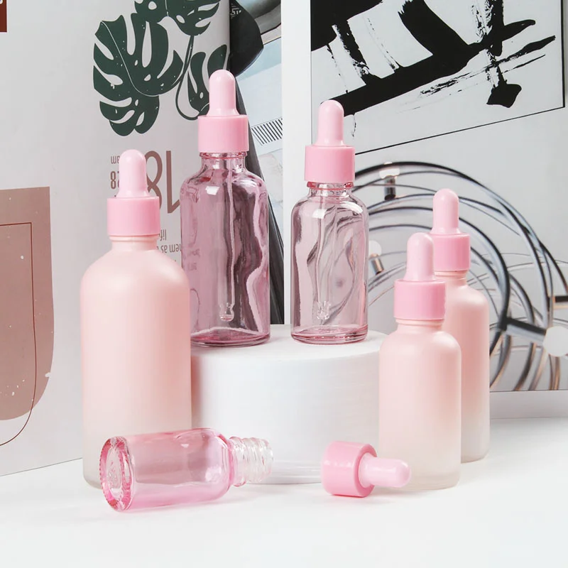 30 Ml Luxury Dropper Bottle Packaging Frost Pink 2 Oz Frosted Glass ...