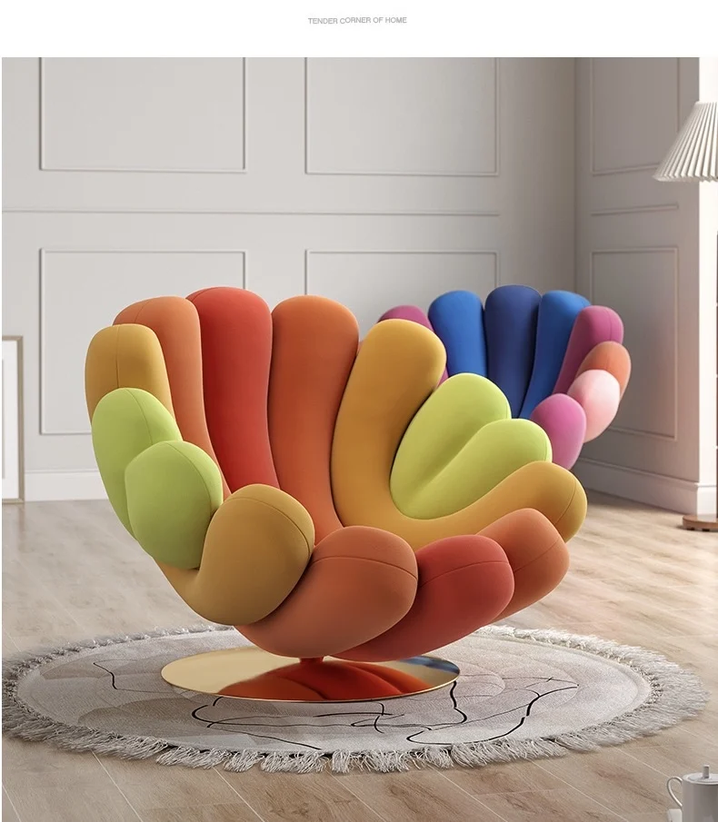 Modern Rotating Arm Sofa Chair Modern Design Colorful Hotel Recliner ...