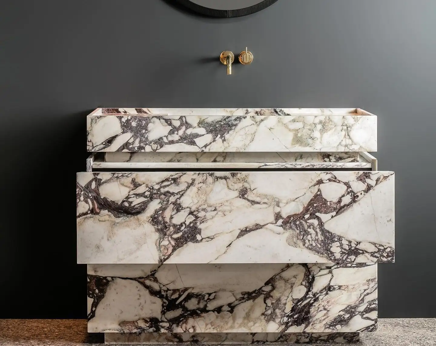 Luxury Home Decor Calacatta Viola Marble Wash Basin Bathroom Furniture ...