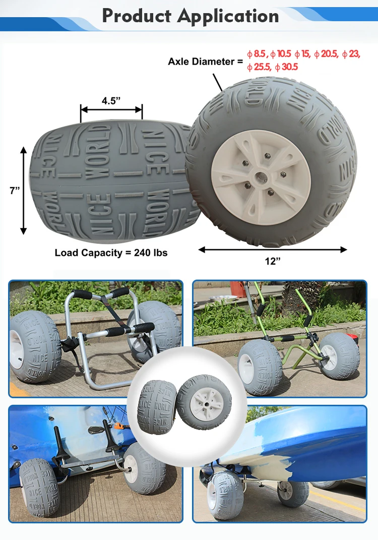 Inflatable Pu Wheel Replacement Balloon Tires for Beach Cart