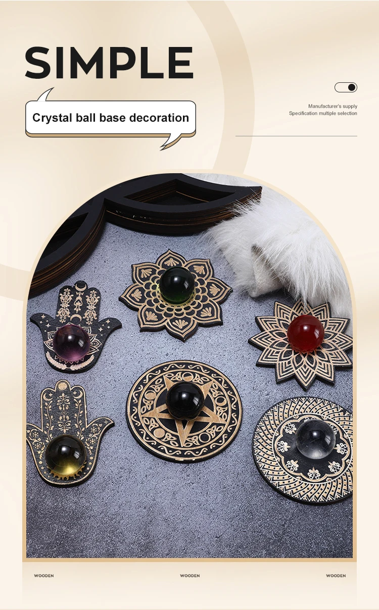 2023 New Mini Crystal Ball Wooden Display Rack Wing Shape Crystal Ball ...