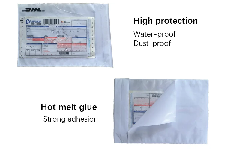 XLY High Quality DHL Clear Adhesive Shipping Label Sleeves,Packing List Envelopes, Packing slip ...