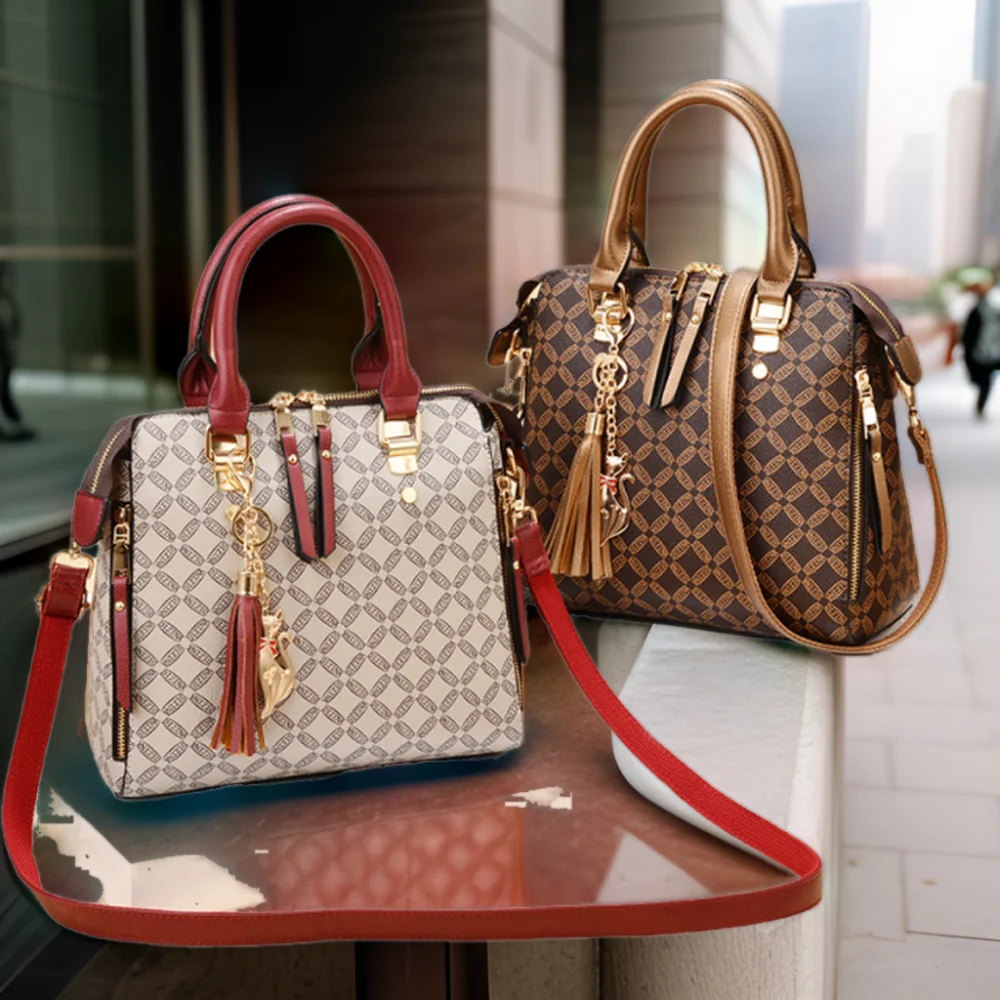 Large Fashionable Women's Pu Leather Tote Bag Square Shoulder Feminine ...