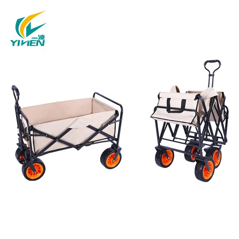 Outdoor Camp Trolley / Wagon Collapsible Steel Frame Garden / Beach ...