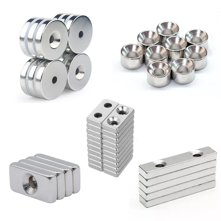 Neodymium Magnets With Screw Hole Square Block Round Csk Magnetic Base ...