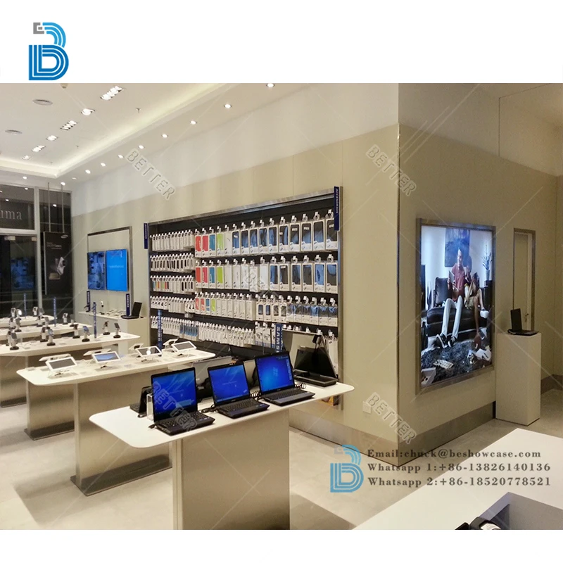 Customized Tempered Glass LED Display showcase Aluminum Mobile Phone ...
