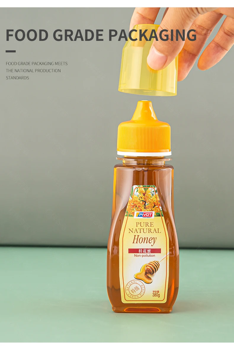 Easy To Squeeze Transparent Plastic Honey Bottles For Liquid Packaging ...