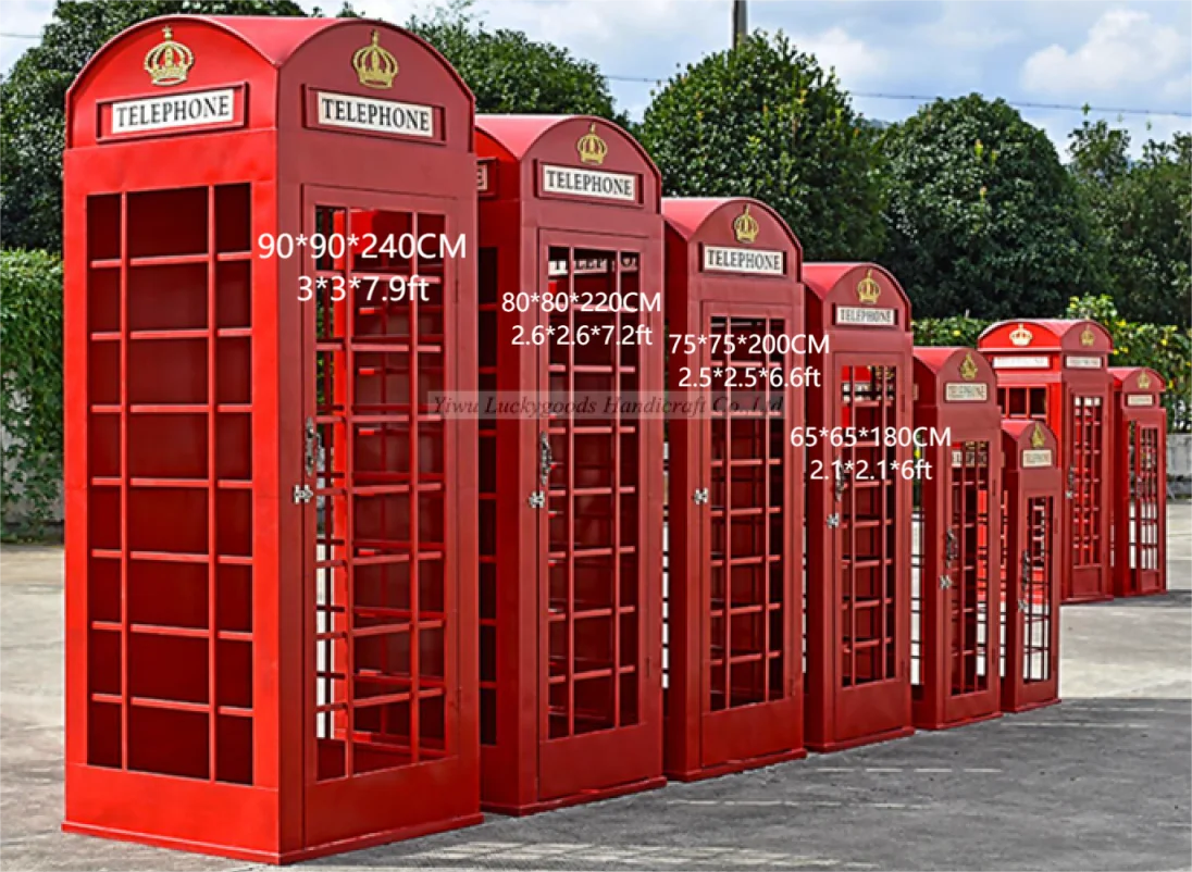 Vintage Pink Telephone Booth Set for Party & Wedding Decor