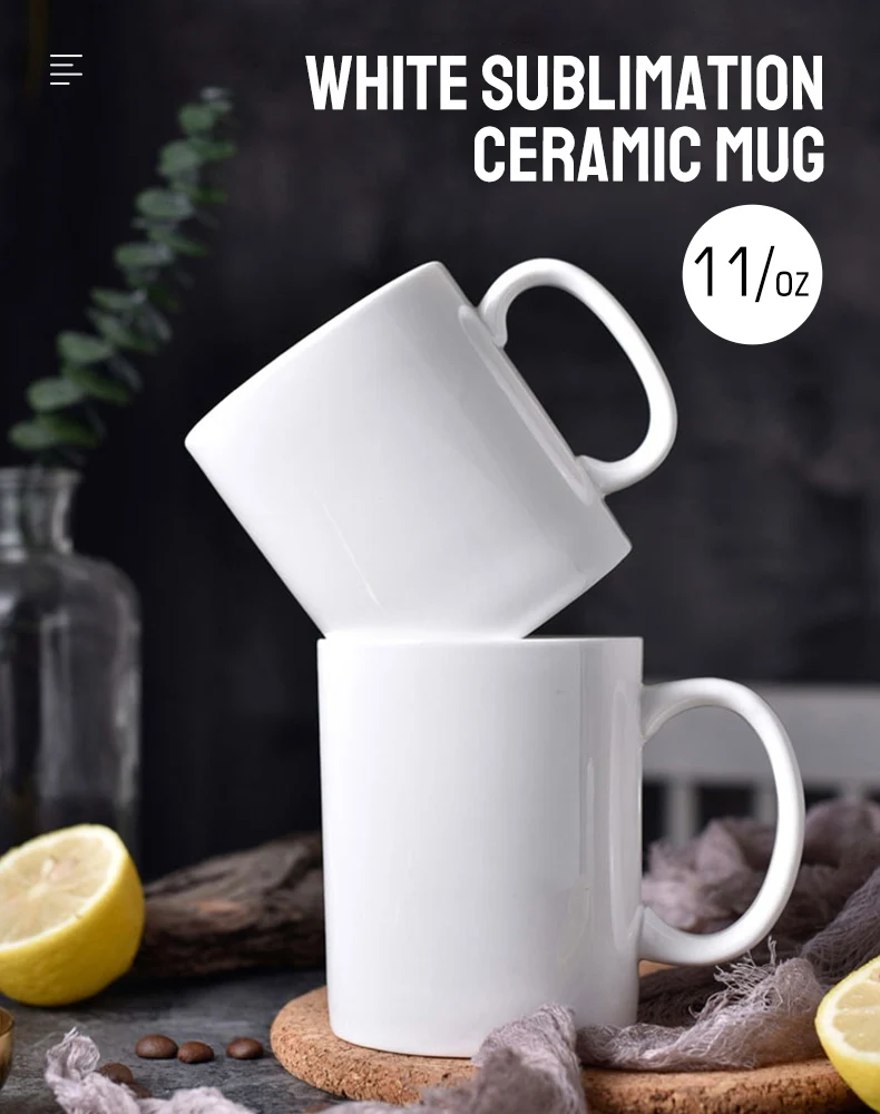 Wholesale Customizable Porcelain Coffee Mugs Blank Sublimation 11oz ...