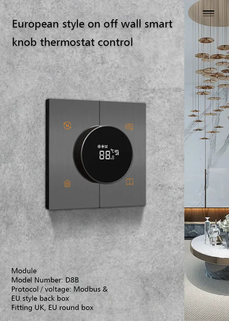 Modbus Rs485 Switch Smart Room Programmable Cooling Heating Knob ...