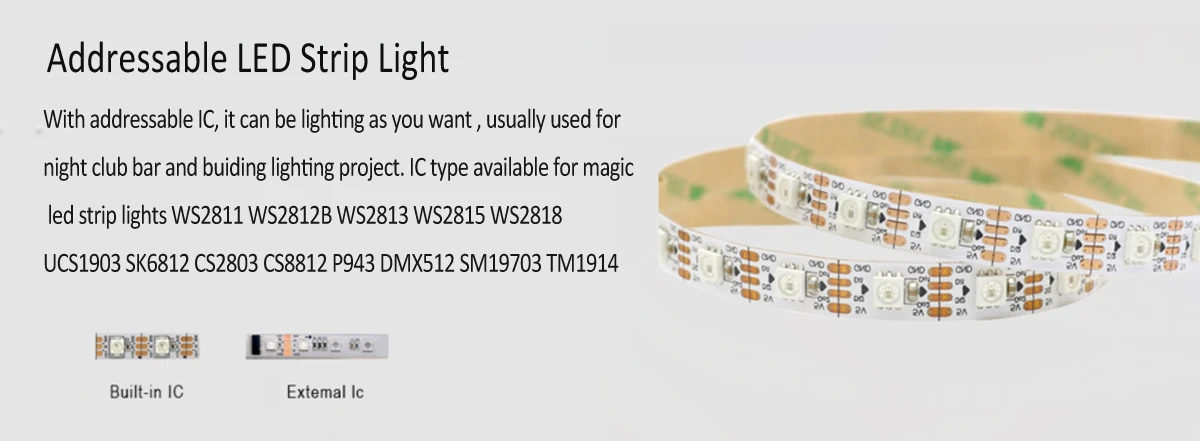 Hot Pixel Led Strip 5v 12v 24v Rgb Rgbw Programmable Magic Ws2811 ...