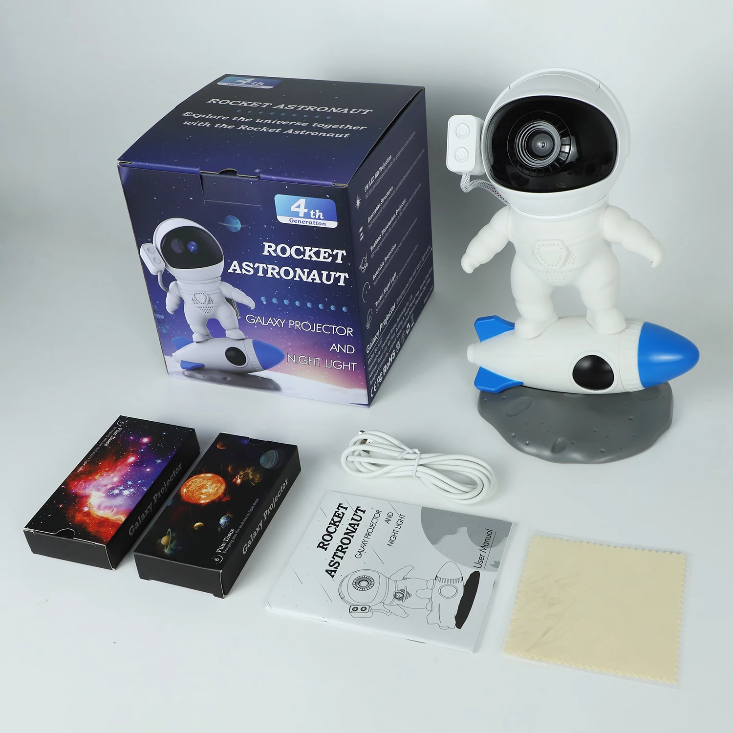 12 Interchangeable Films Discs Astronaut Galaxy Night Light Usb Stars ...