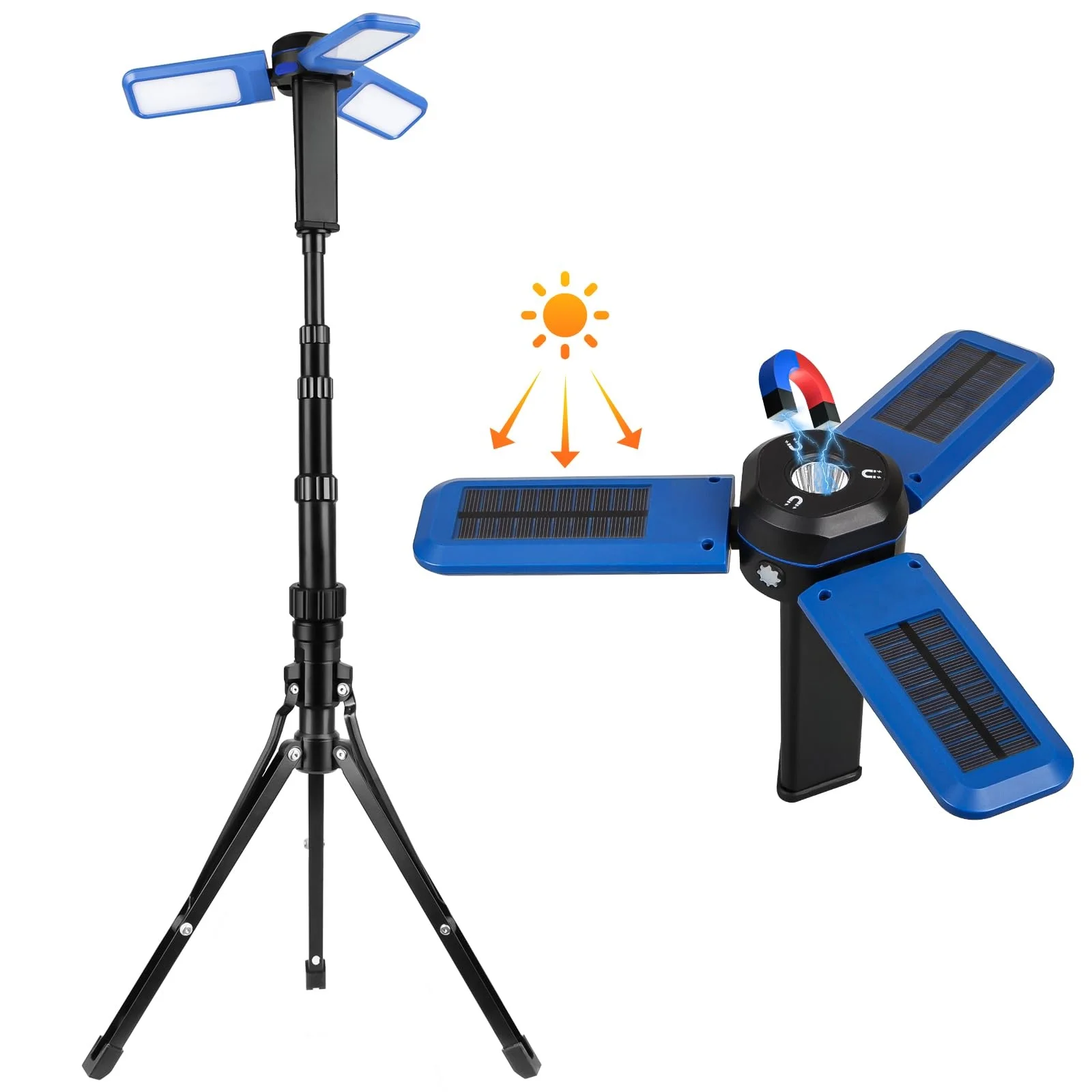 2024 New Solar Panel Rechargeable Workligth Led 1200lm With Portable ...