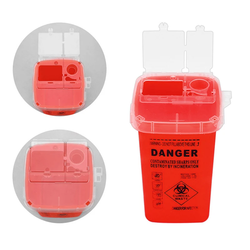 1L Plastic Tattoo Medical Supplies Container Waste Box Buckets ...