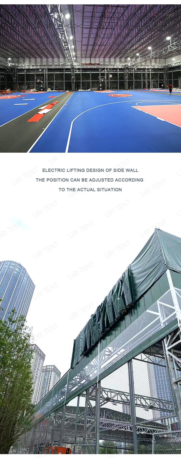 Outdoor Aluminum Frame Electric Sliding Roof Structure Half Basketball ...