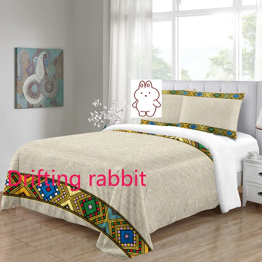 3D Printed black Ethiopian Traditional Saba Telet design 100% polyester ...