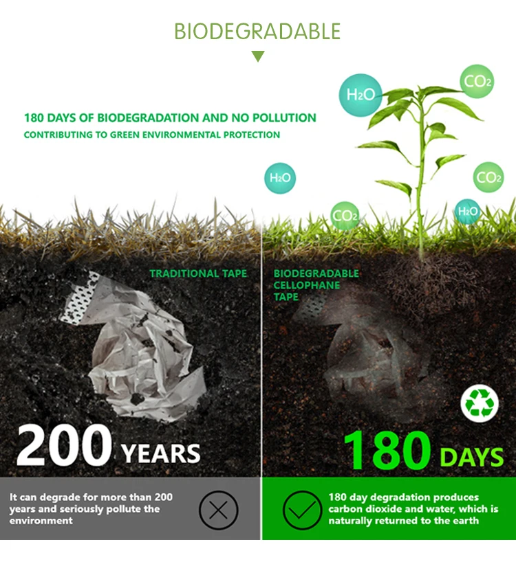 Eco Friendly Recyclable Compostable Clear Biodegradable Cellophane ...