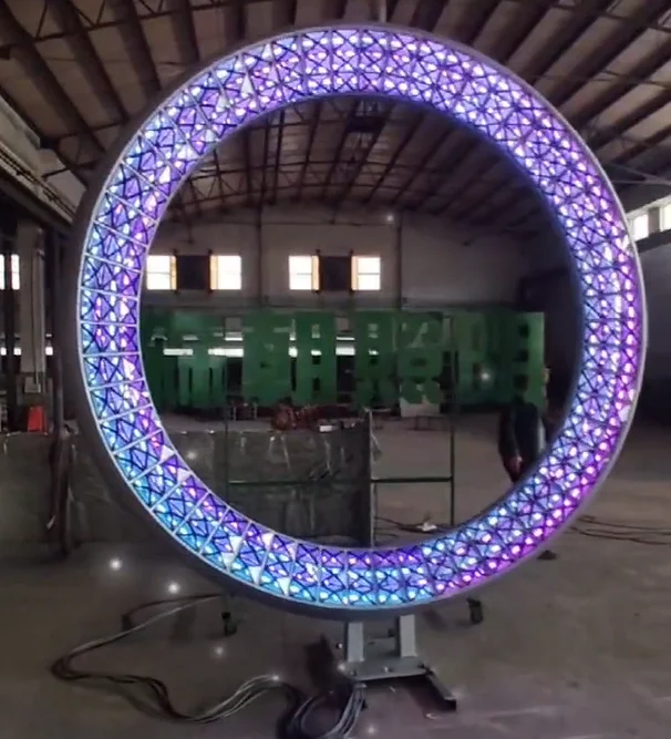2023 Circle Ring LED Motif Light Decorations for Outdoor Garden Square ...