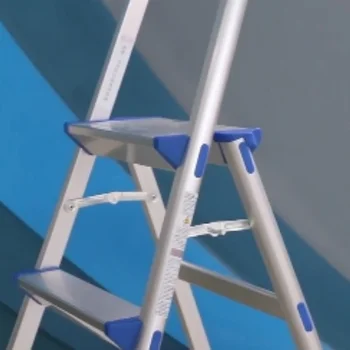 High Quality Aluminium Step Ladder With Long Handrail Foldable Non-slip ...