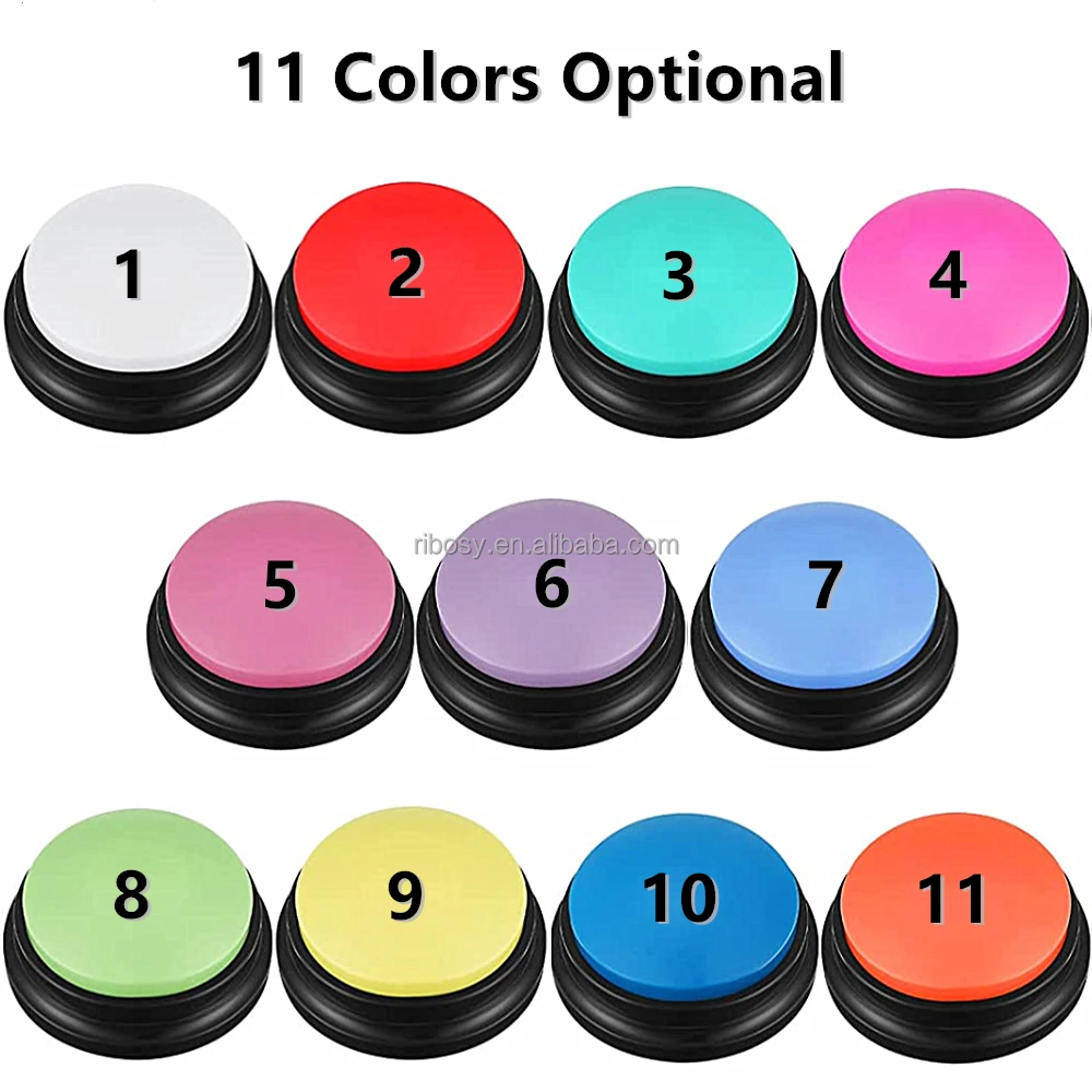 Ribosy Set Of 8 Dog Talking Buttons Recordable Buttons - Pet Training ...