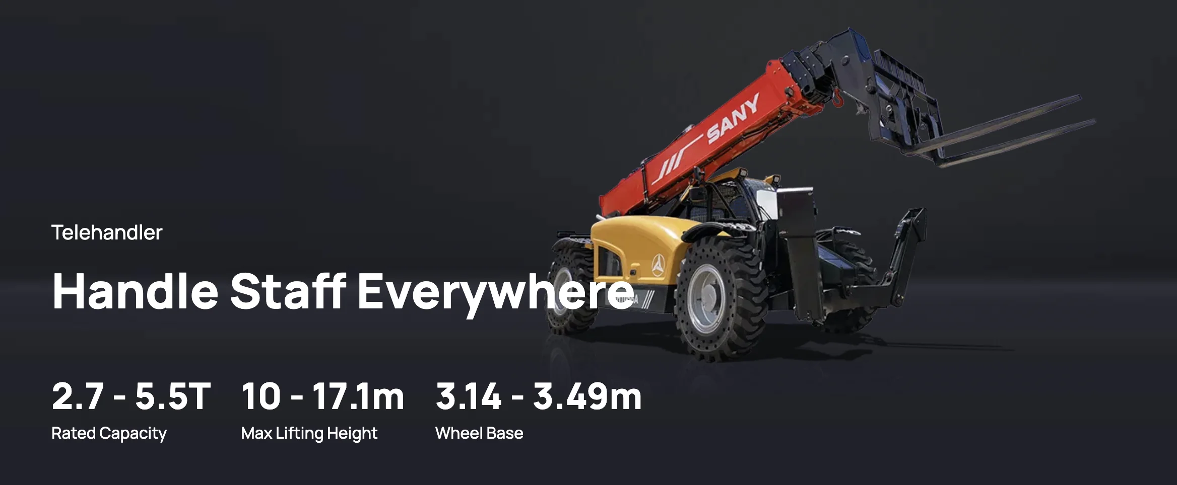 SANY Front Loader STH1056A1 - Variable Reach Forklift