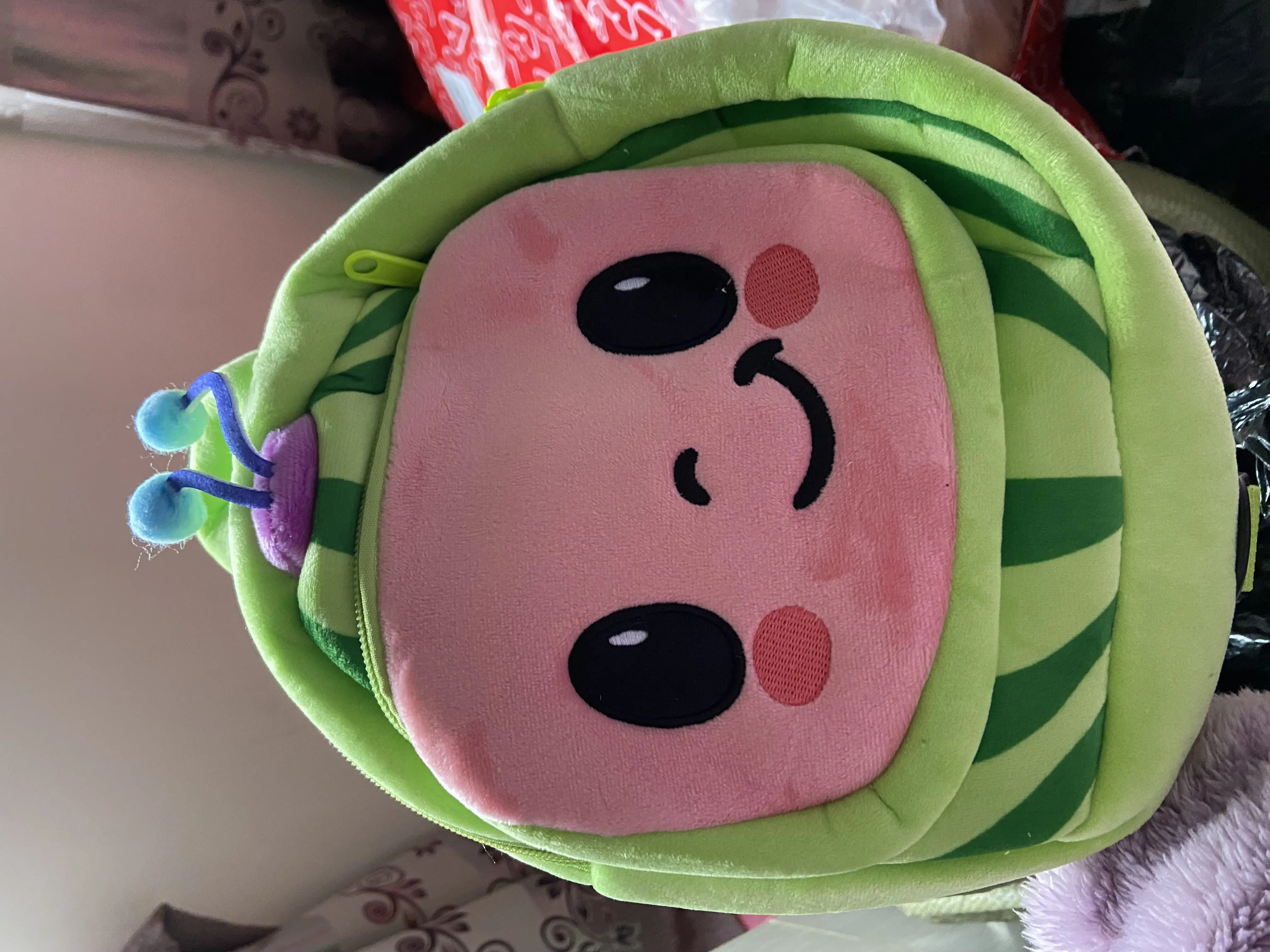 22cm Baby Coco Melon Watermelon Jj School Bag Plush Toy Doll Watermelon ...