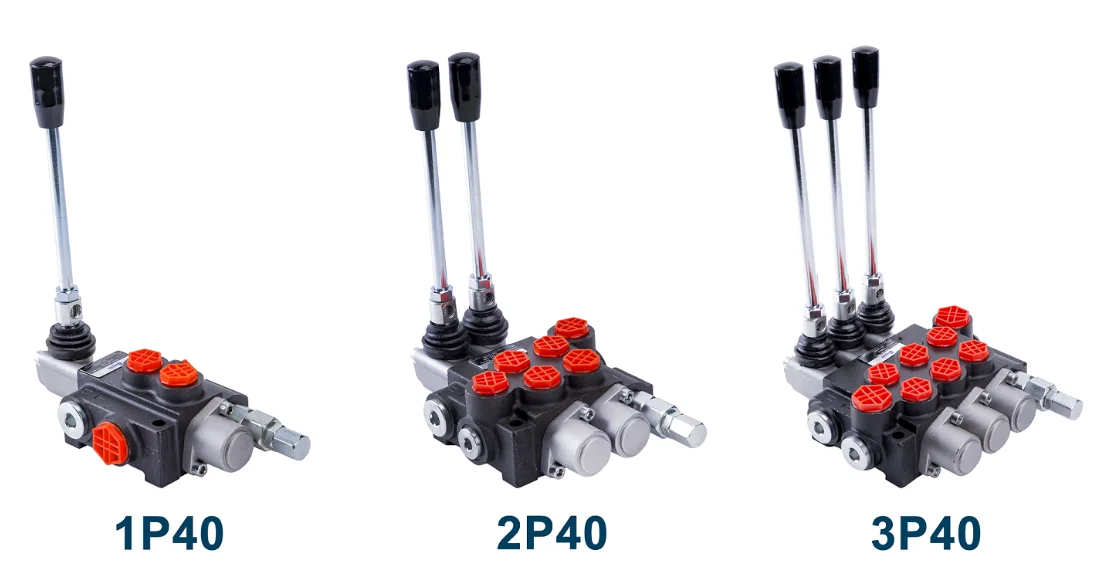 P40 Hydraulic Monoblock Directional Control Valves With 40lpm Flow And ...