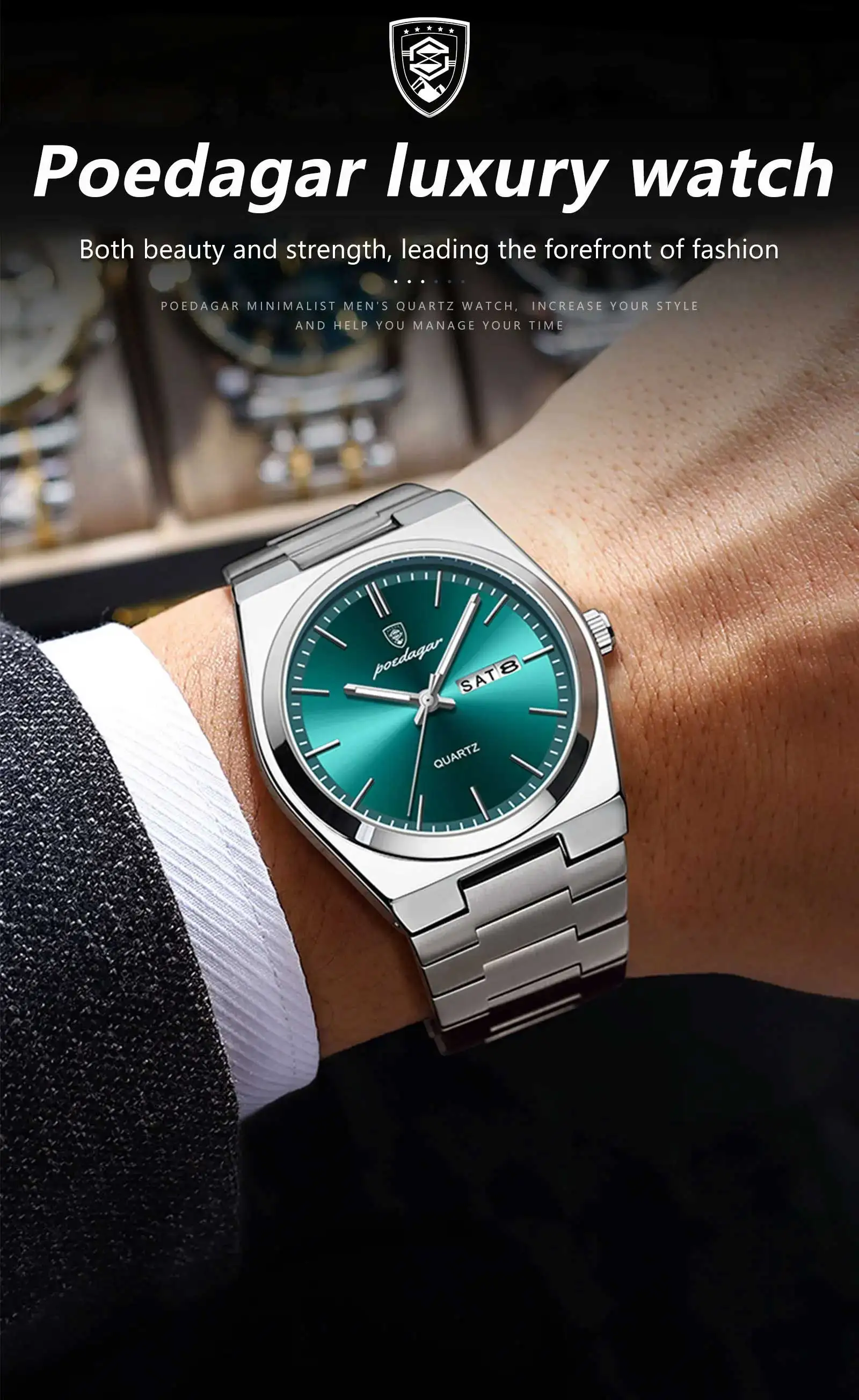 Poedagar 930 Luxury Quartz Watch - Stainless Steel Men's