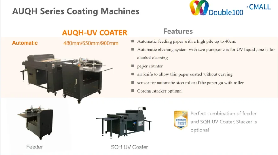 CMALL AUQH Fully Automatic UV Coating Machine for Printing