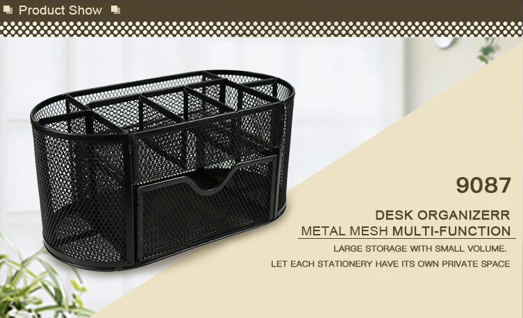 Office Supply White Metal Mesh Table Desktop Office Desk Organizer with ...
