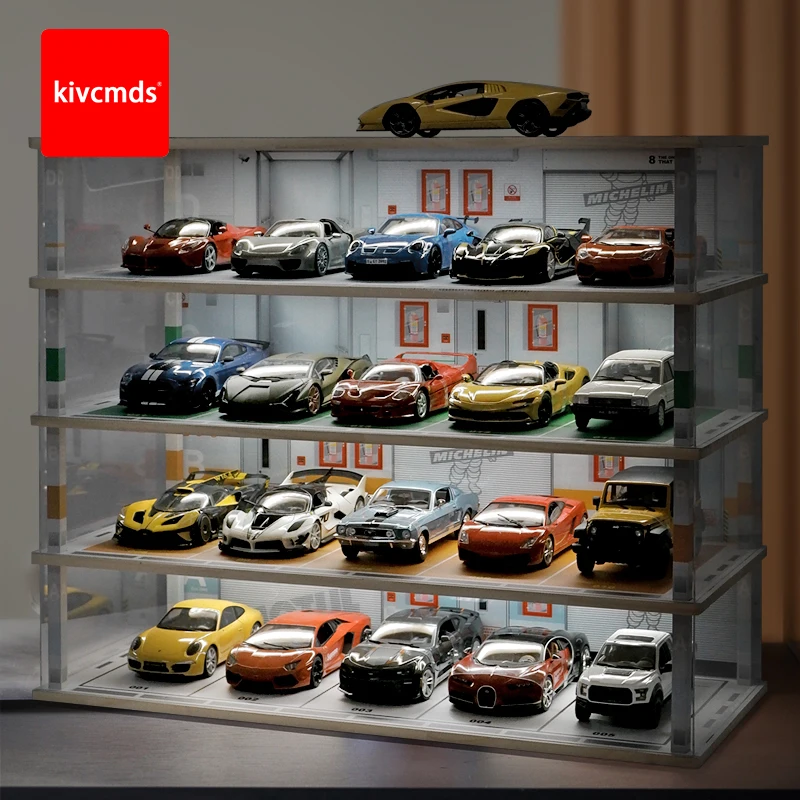 Kivcmds 1:18 Diecast Display Case - Simulation Parking Garage for Car ...
