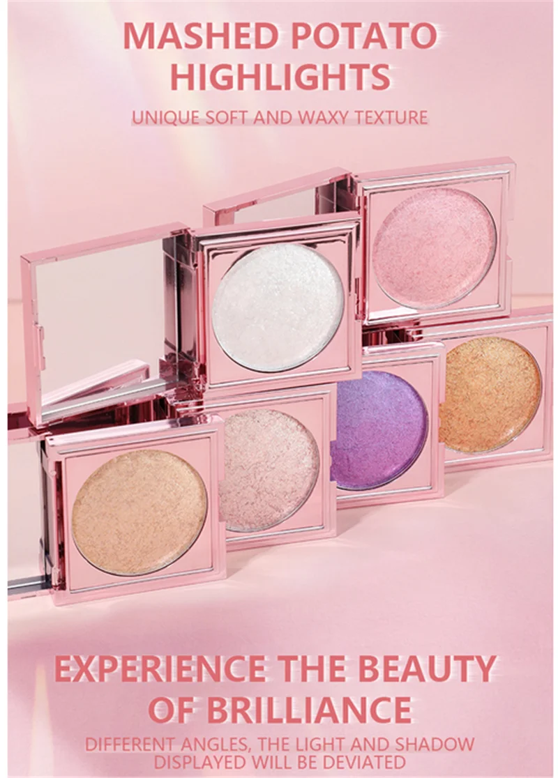 Pudaier Face Highlighter Palette,Glossy Glitter Highlight Contouring ...