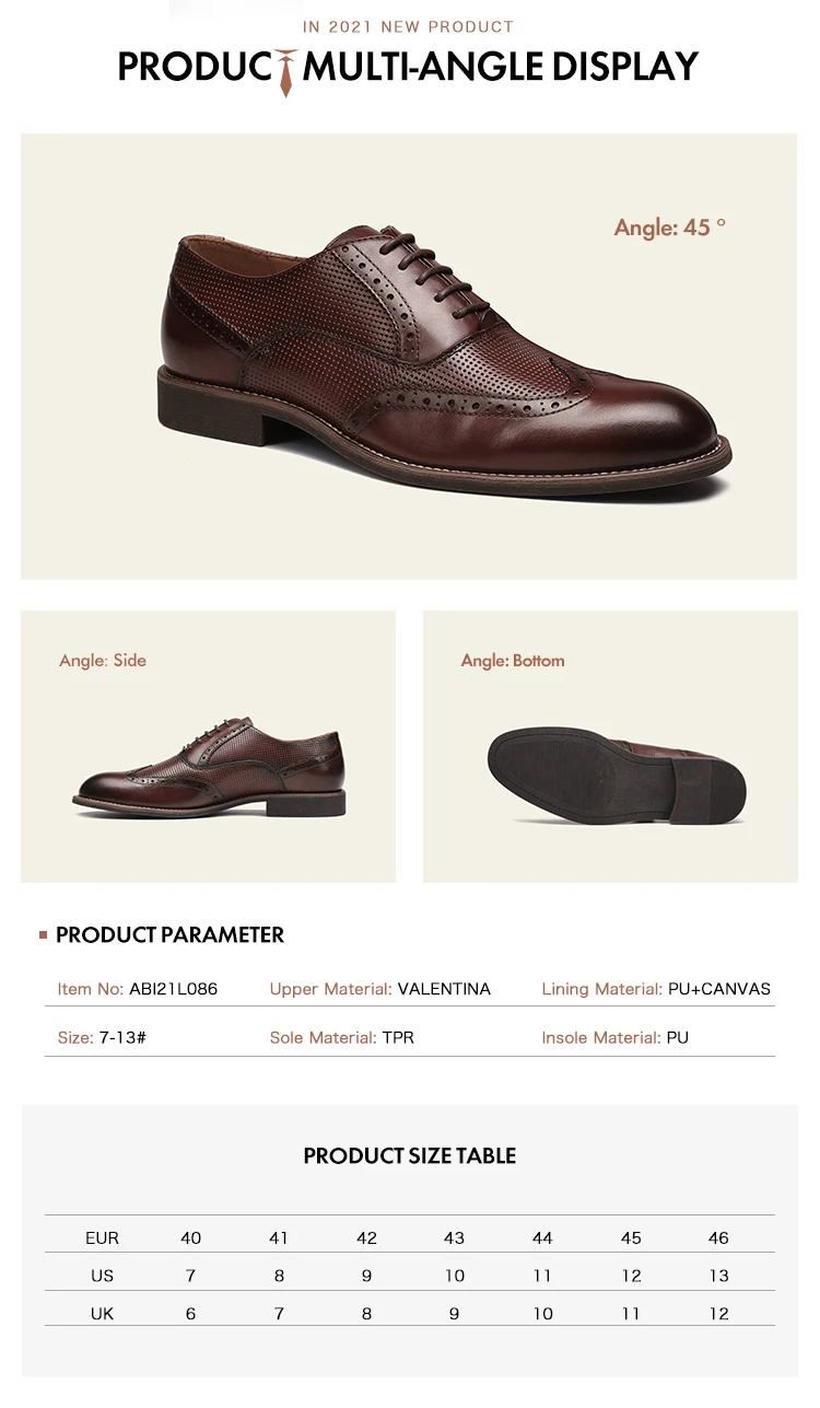 Custom Made Luxury Official Business Brown Leather Shoes For Men - Buy ...