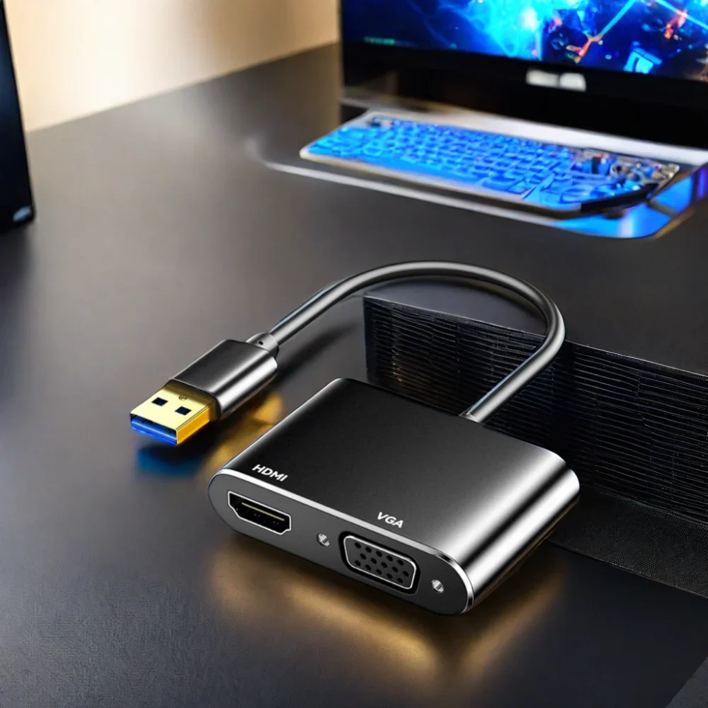 USB 3.0 to HDMI VGA Adapter - 1080P Multiport Converter