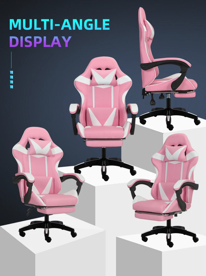Leather Swivel Recliner Racer Gaming Chair - Massage & Comfort