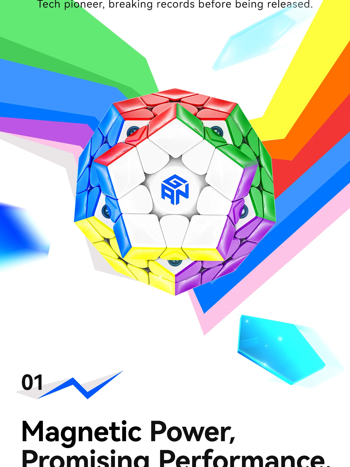 GAN Megaminx V2 Maglev UV Octahedron Magnetic Levitation Magic Speed Cube