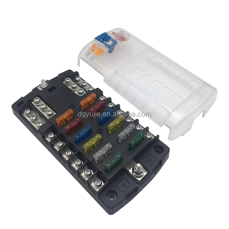 12 Way Fuse Block With Ground/ 12 Circuit Atc/ato Fuse Box Holder With ...