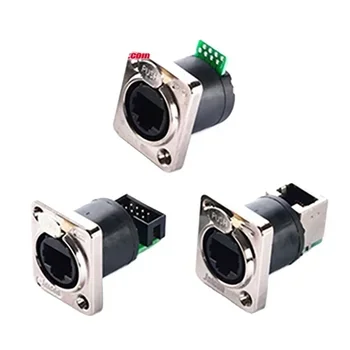 Jnicon Rj45 Plug Signal Screw Locking 180 Degree Socket Ethernet Rj45 ...