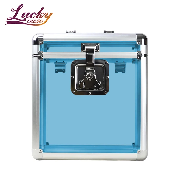 Aluminum LP Case Acrylic Vinyl Record Case for 12" LPs Blue Record Case ...