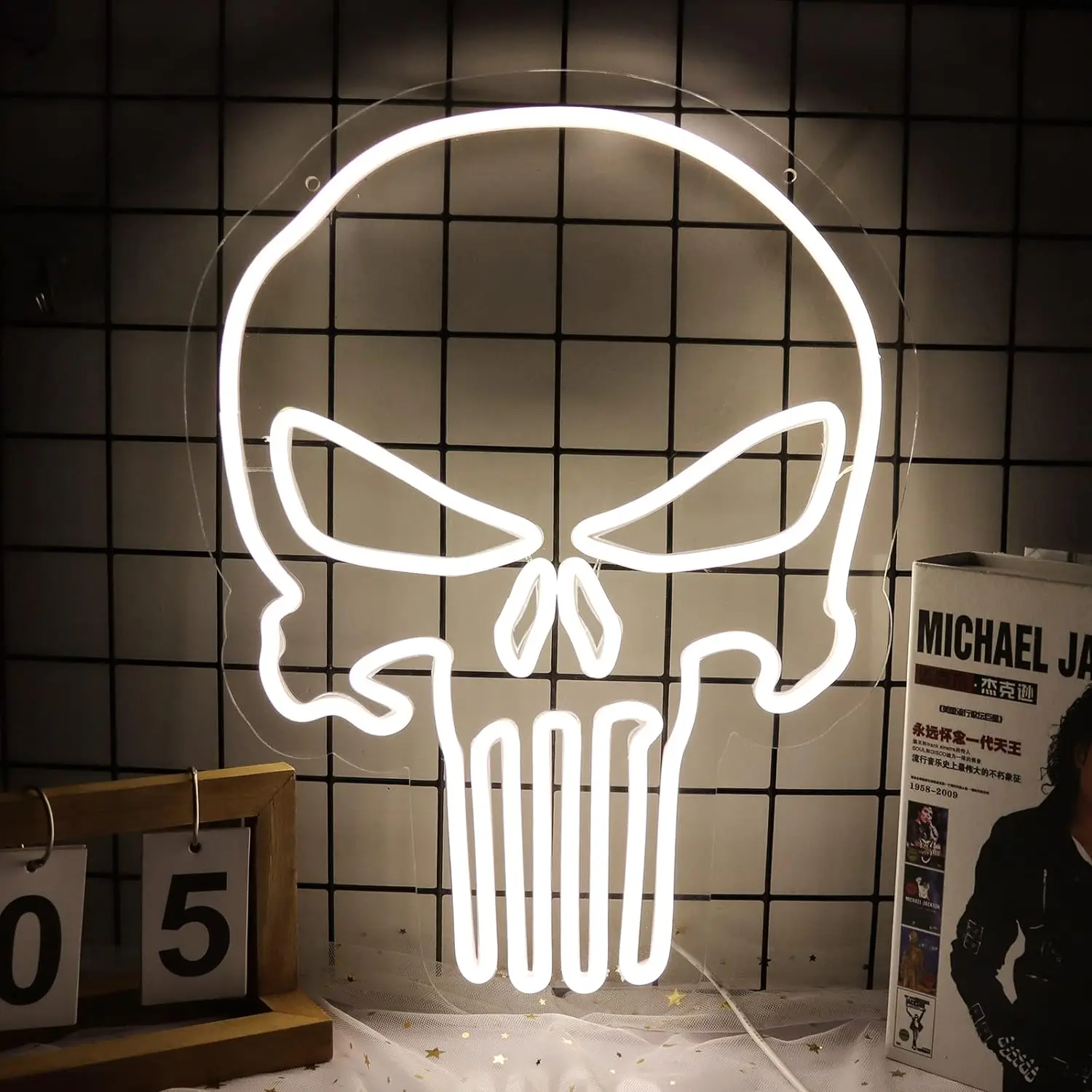 Neon Signs Led Dimmable,Skull Bar Man's Lair Bedroom Decoration ...