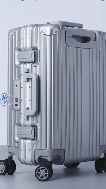 Custom Fingerprint Lock Large Travel Luggage Durable Made Stainless ...