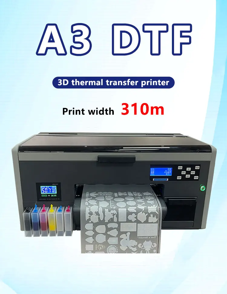 Hot Selling Popular A3 DTF Printer Easy-to-Operate Multicolor Desktop T-shirt Thermal Transfer ...