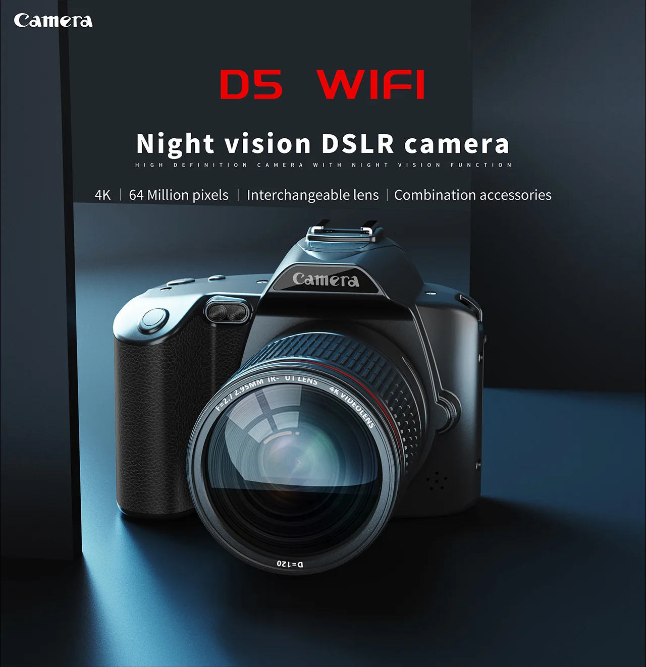 Professional 2024 Hot Products - 16X Zoom 64MP D5 HD Camera